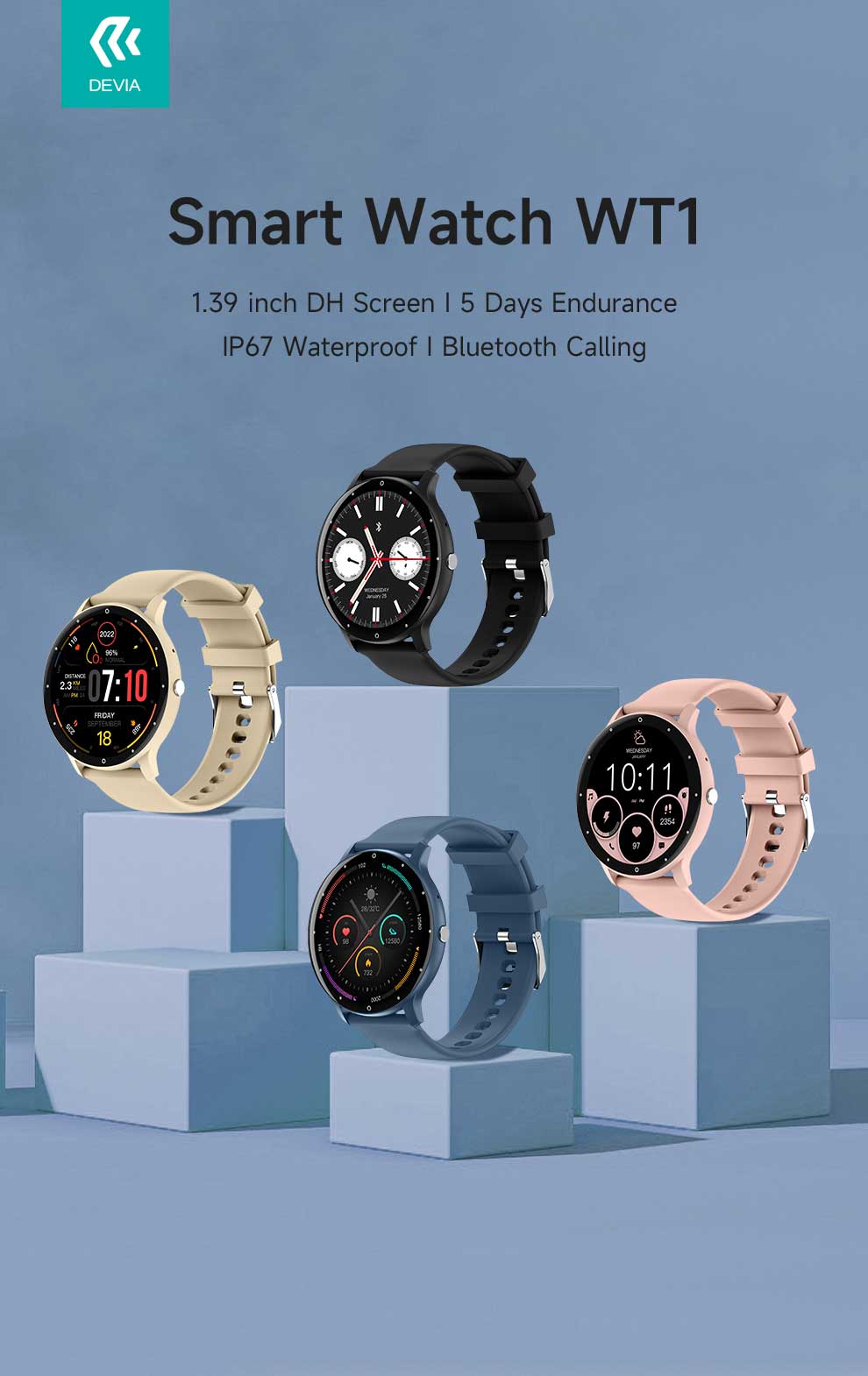 ساعت هوشمند دیویا مدل DEVIA Smart Watch WT1